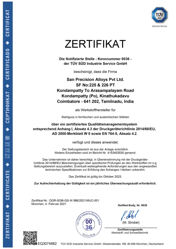 SAN Precision Alloys