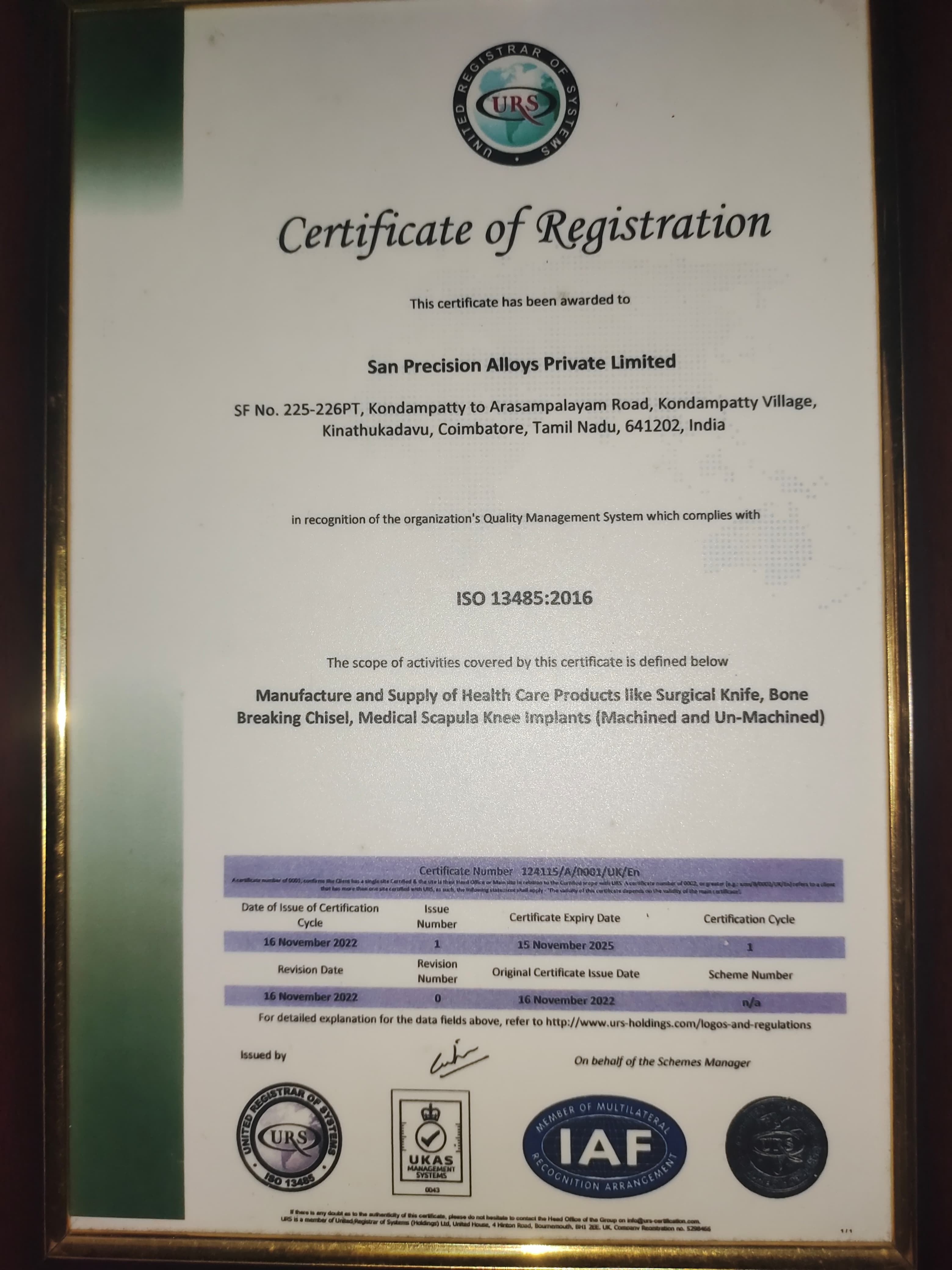 SAN Precision Alloys